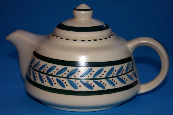 Honiton Devon ware Teapot blue leaf design – TeapotWorld